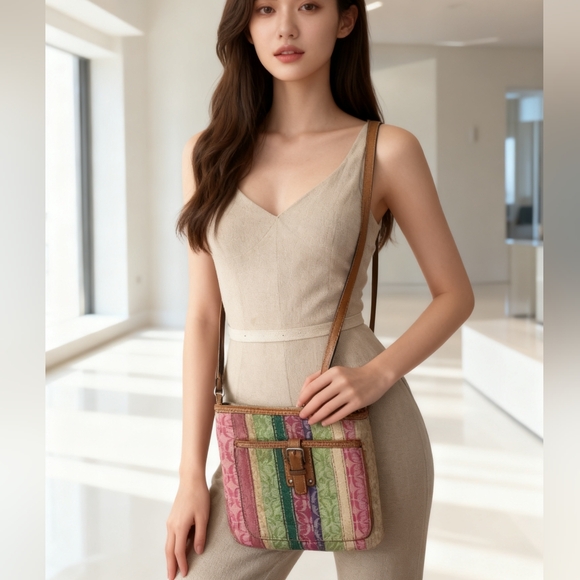 Fossil | Bags | Fossil Multicolor Striped Crossbody Bag | Poshmark